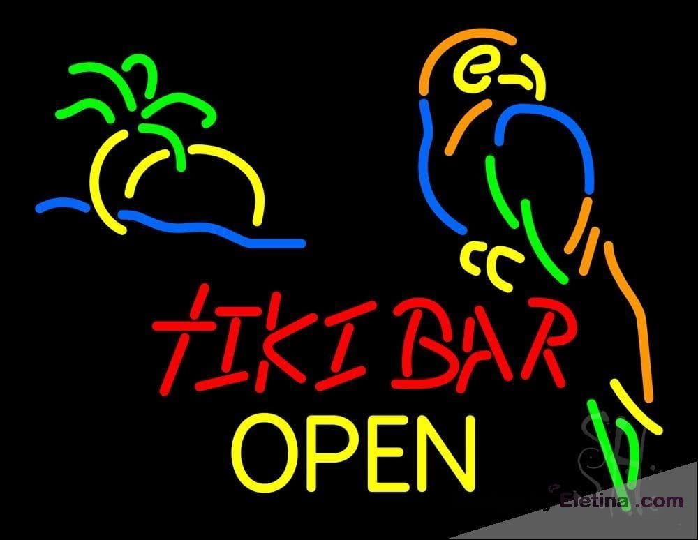 Neon Signs for Wall Decor Tiki Bar Open Sign Neon Led Tubing 15x17inch ...
