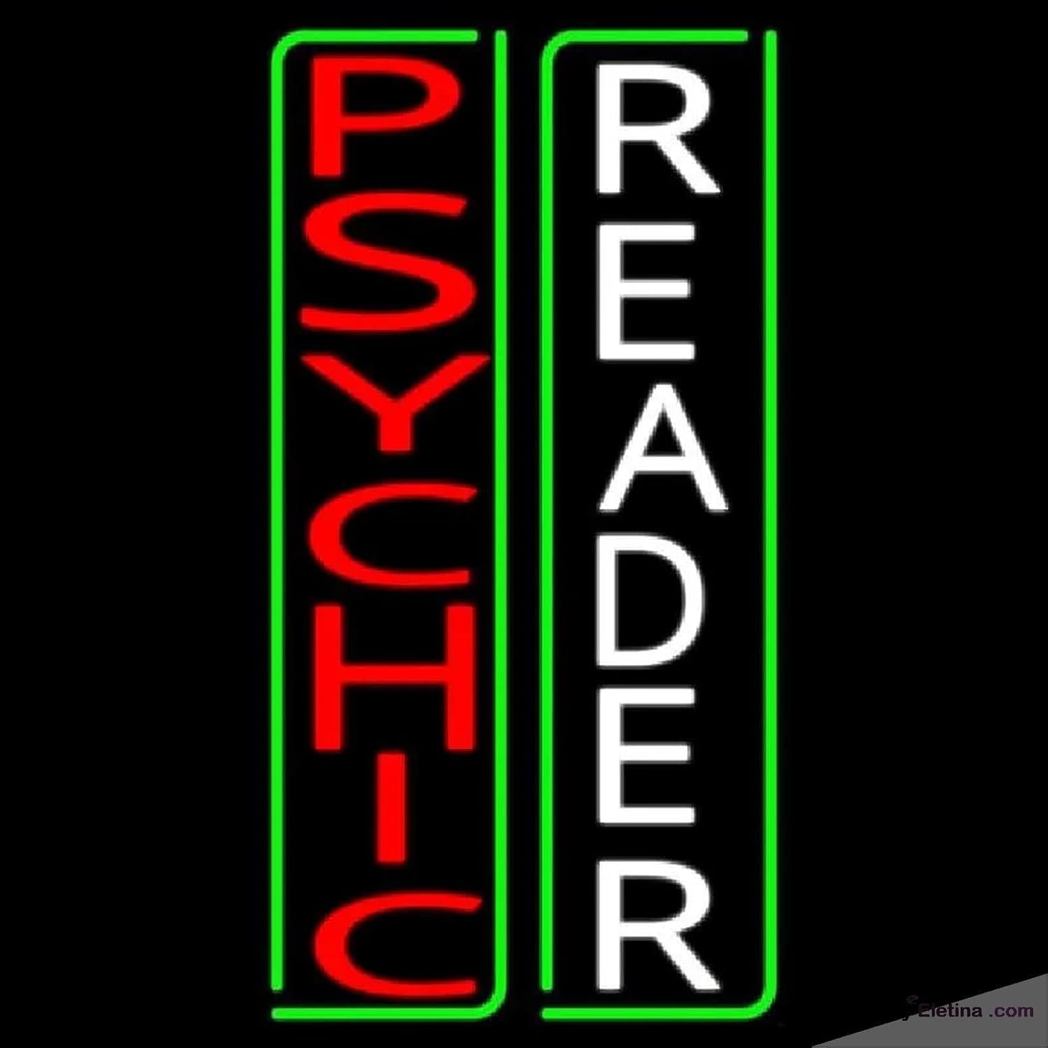 Neon Signs for Wall Decor Vertical Red Psychic White Reader Green ...