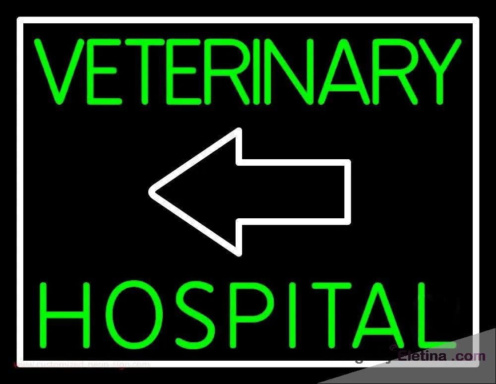 Neon Signs for Wall Decor Veterinary Hospital With Arrow Handmade Art ...