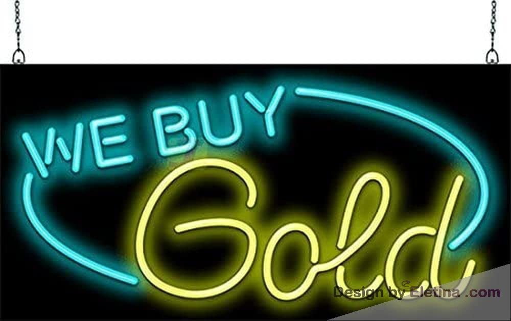 Neon Signs for Wall Decor We Buy Gold With Rounded Border Sign Neon Led ...