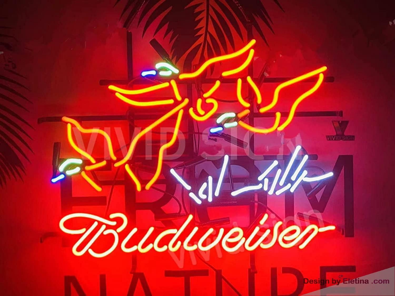 Neon Signs for Wall Decor Welcome Hunters Pheasant Buds Logo Sign Light ...