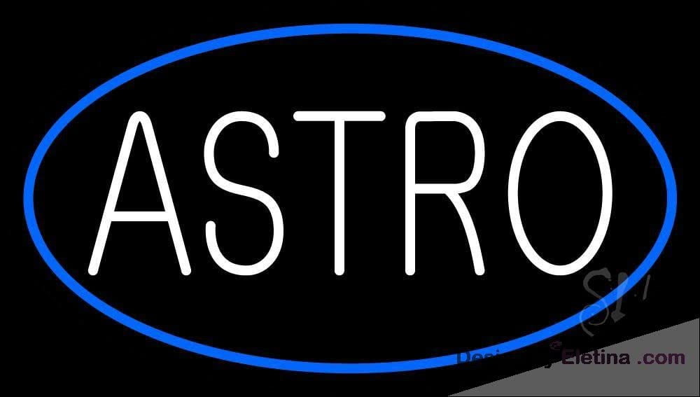 Neon Signs for Wall Decor White Astro Blue Border Sign Neon Led ...