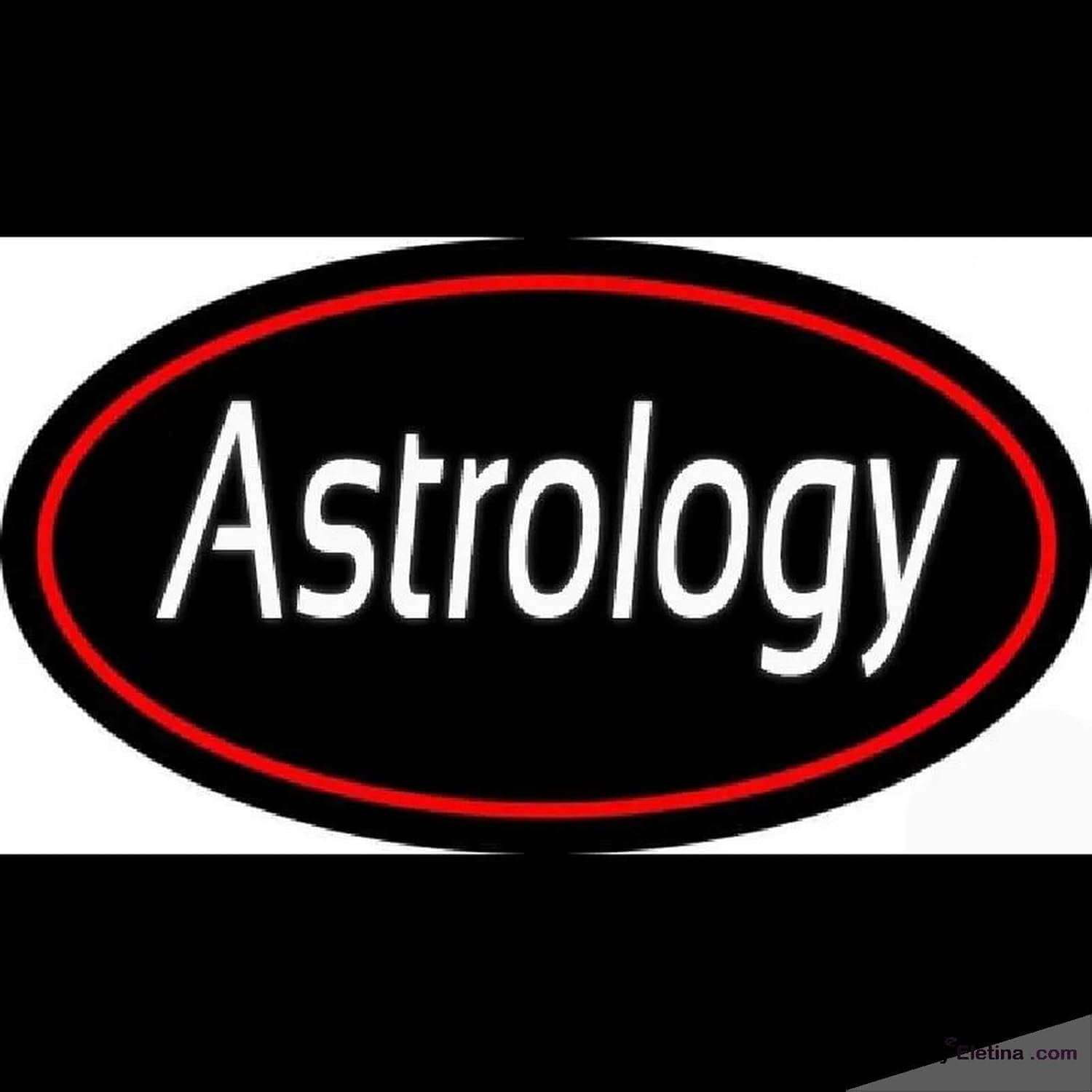 Neon Signs for Wall Decor White Astrology Red Border With Oval Handmade ...
