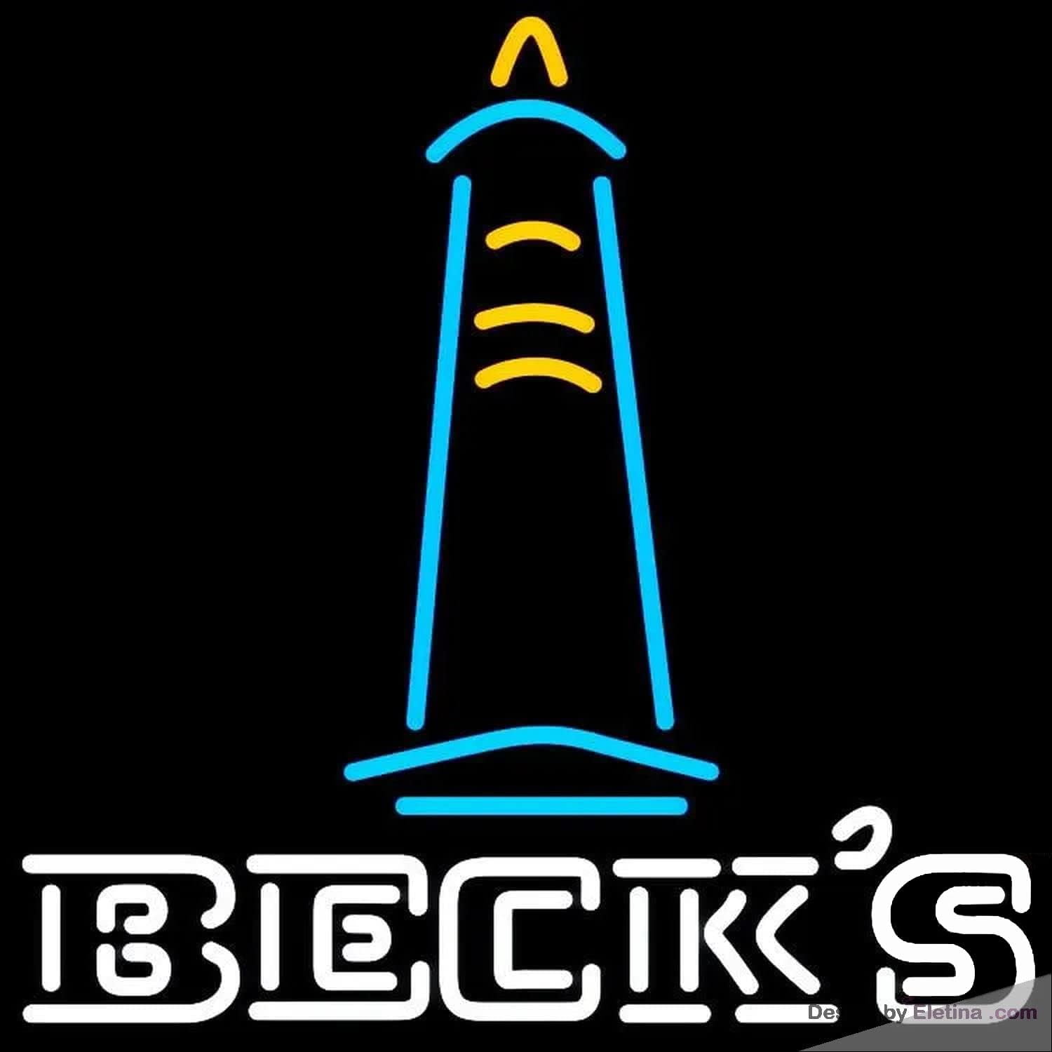 Neon Signs for Wall Decor White Becks Lighthouse Handmade Art Sign Neon ...