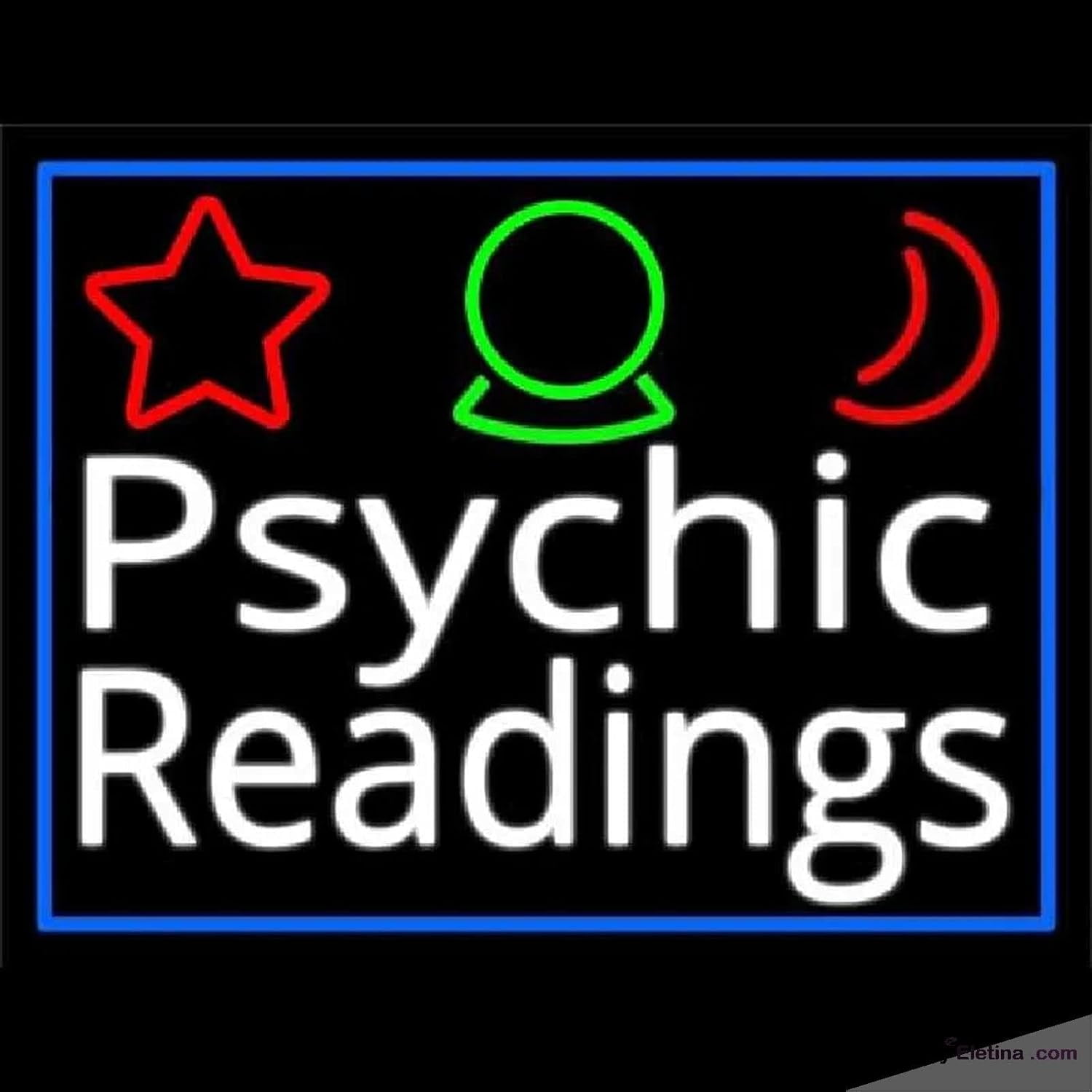 Neon Signs for Wall Decor White Psychic Readings And Border Handmade ...