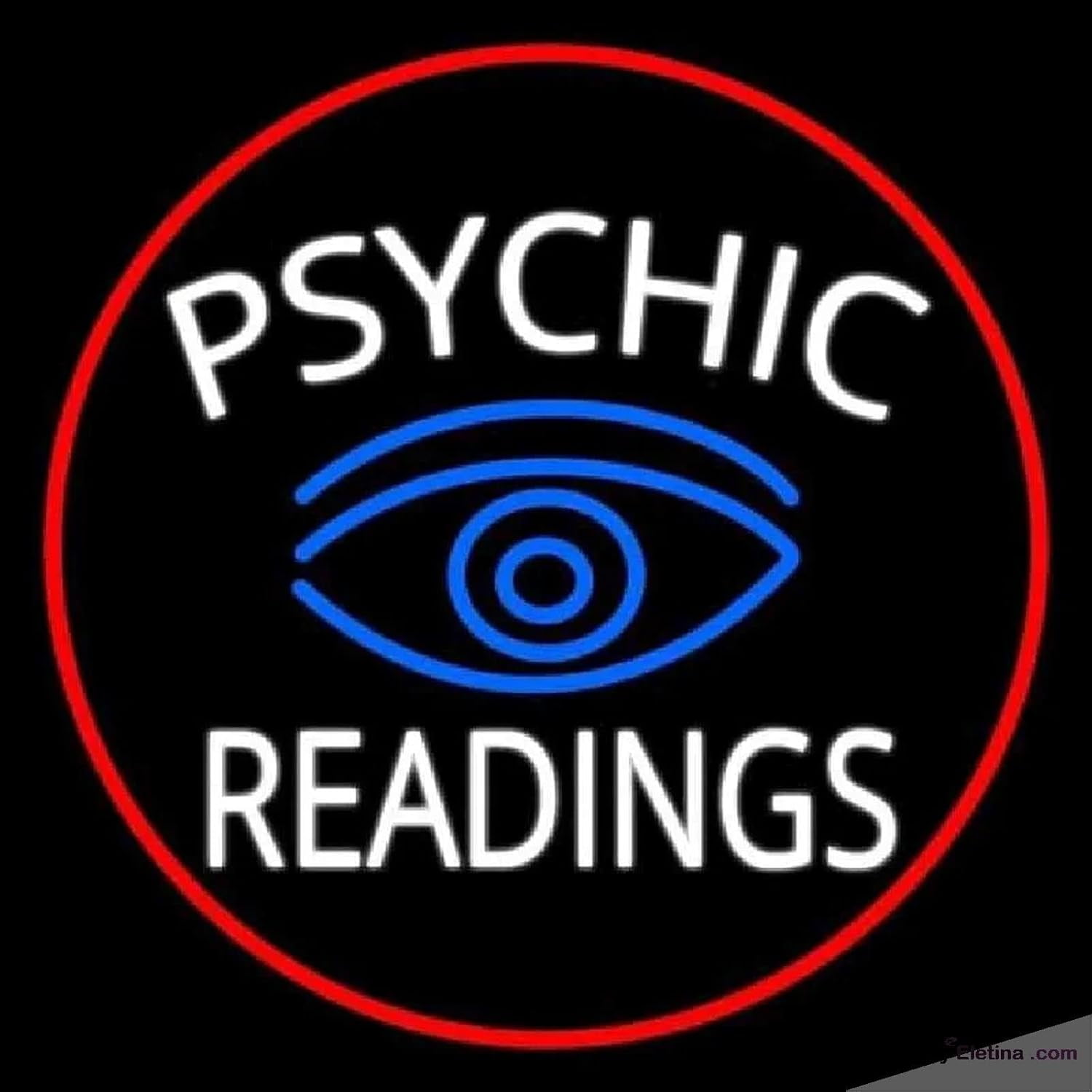 Neon Signs for Wall Decor White Psychic Readings With Blue Eye Handmade ...