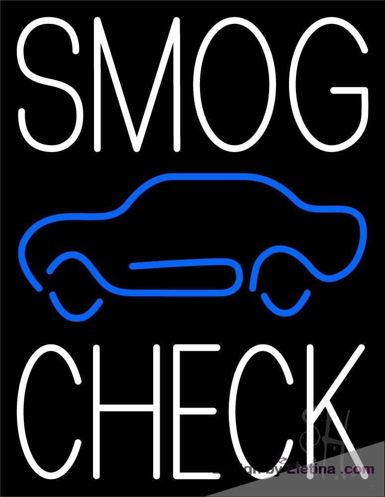 Neon Signs for Wall Decor White Smog Check Car Logo Sign Neon Led ...