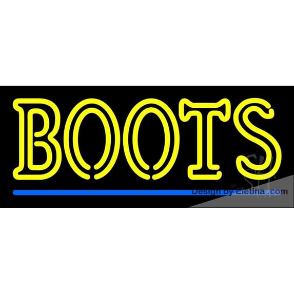 Neon Signs for Wall Decor Yellow Double Stroke Boots Sign Neon Led ...