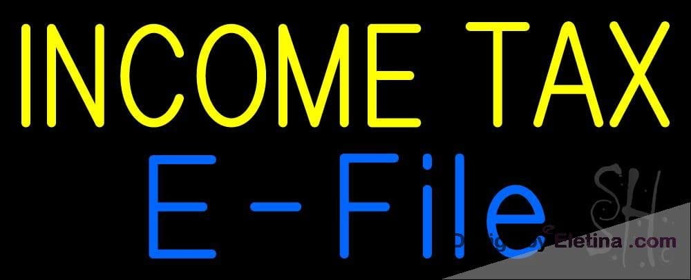 Neon Signs for Wall Decor Yellow Income Tax E File Sign Neon Led ...