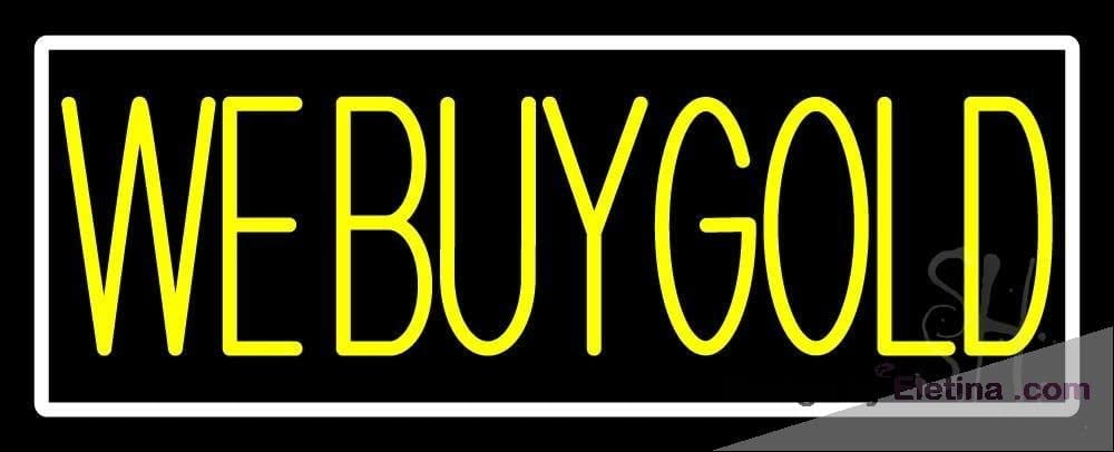Neon Signs for Wall Decor Yellow We Buy Gold Sign Neon Led ...