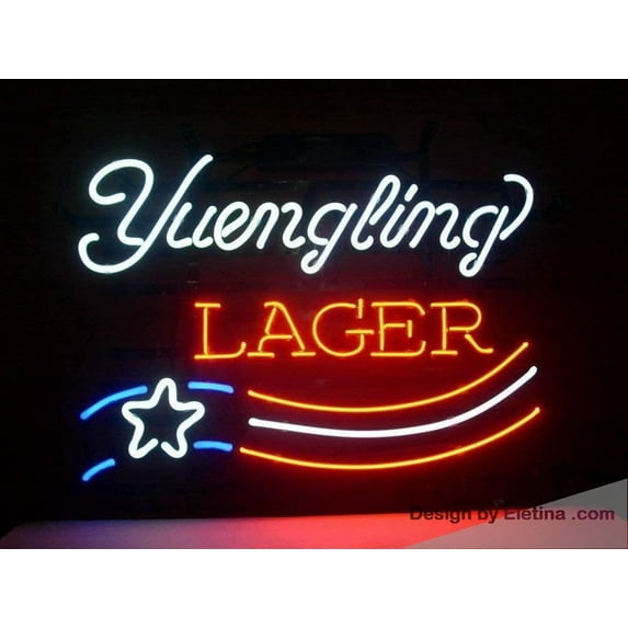 Neon Signs for Wall Decor Yuenglings Lager Flag Sign Light Man Cave Bar ...