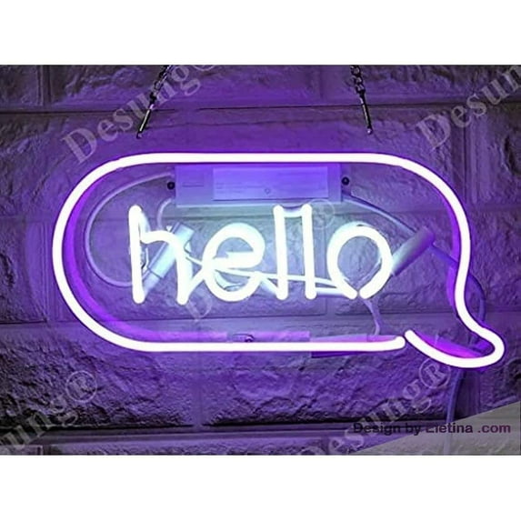 Neon Signs for Wall Decor in Hello Sign Acrylic Window Beer Pub Bar ...