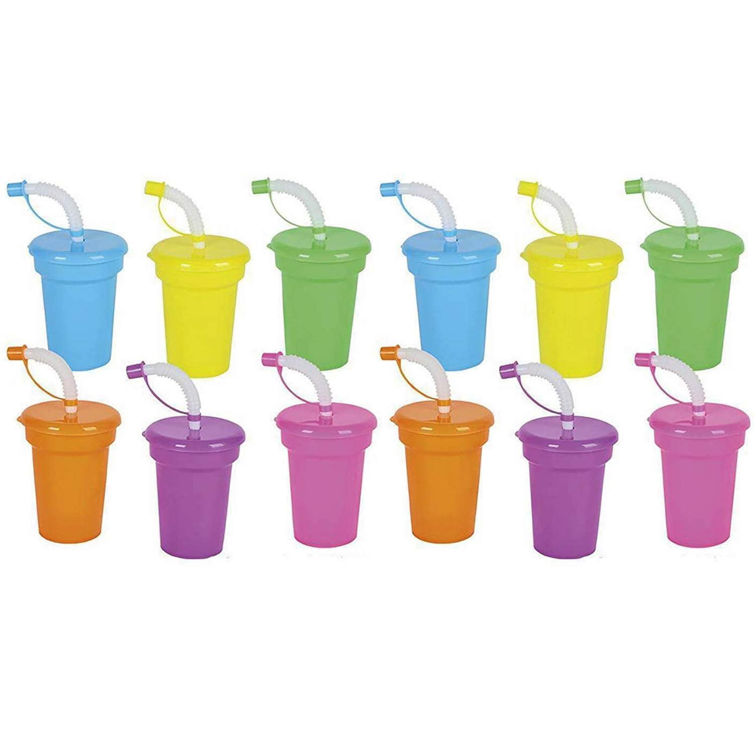 Neon Sipper Cups 5.5 Inches Cool and Fun Colorful Neon Spill-Proof Cup ...