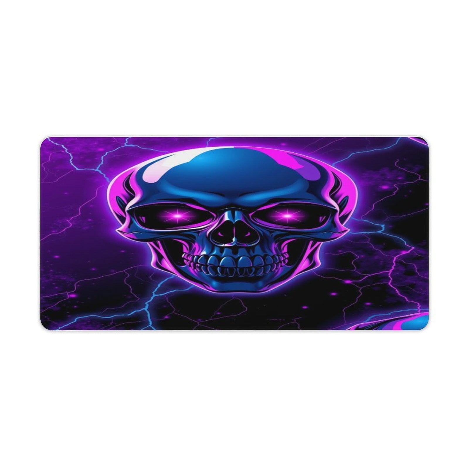 Neon Skull Cosmic Lightning Art Mouse Pad Gamer Keyboard Desk Mats ...