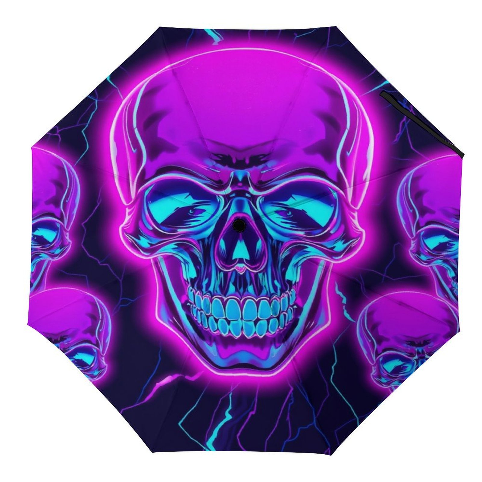 Neon Skulls Electric Pattern Art Sunscreen Parasol Outdoor Convinient ...