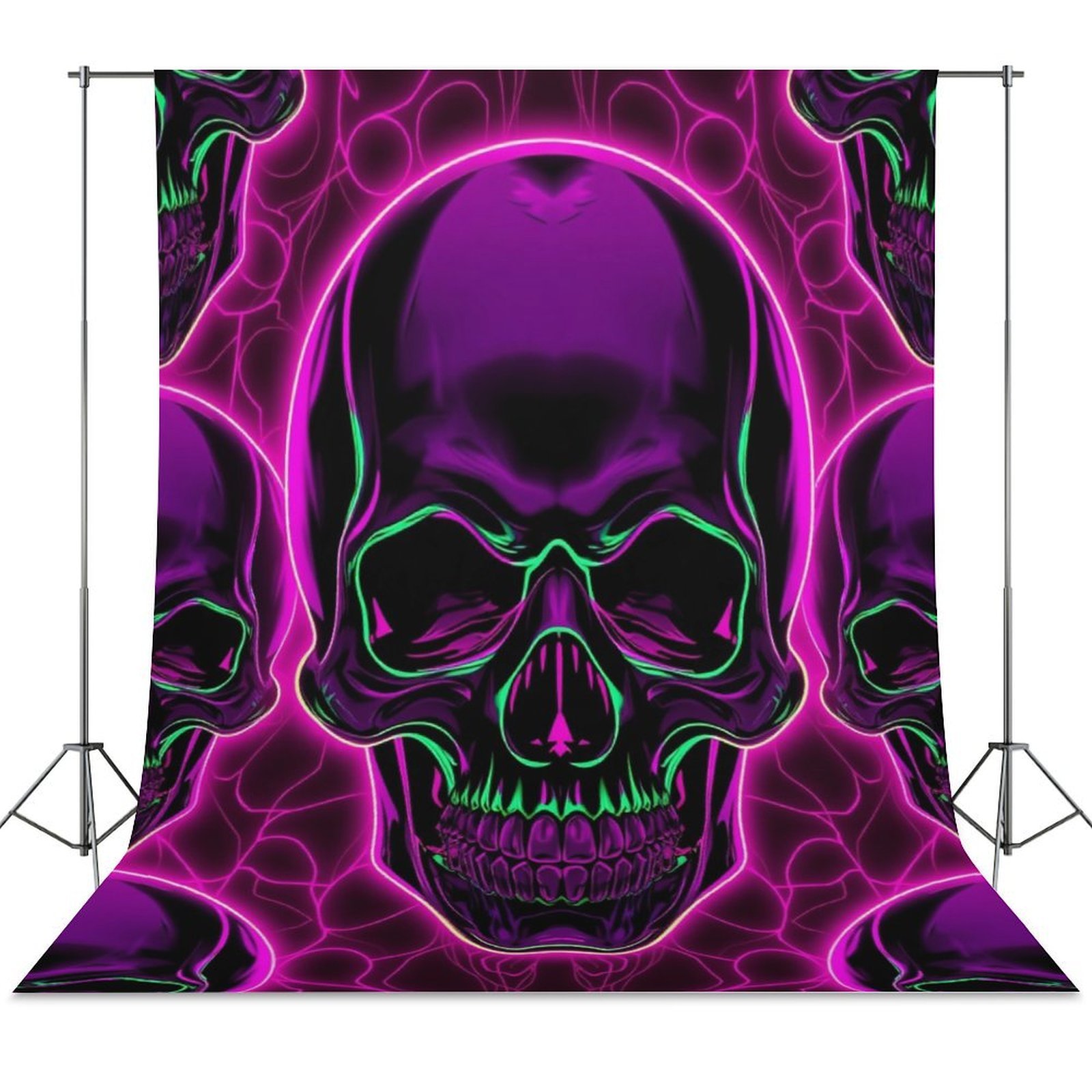 Neon Skulls Purple Vibrant Glow Decorations BackdropPortrait ...