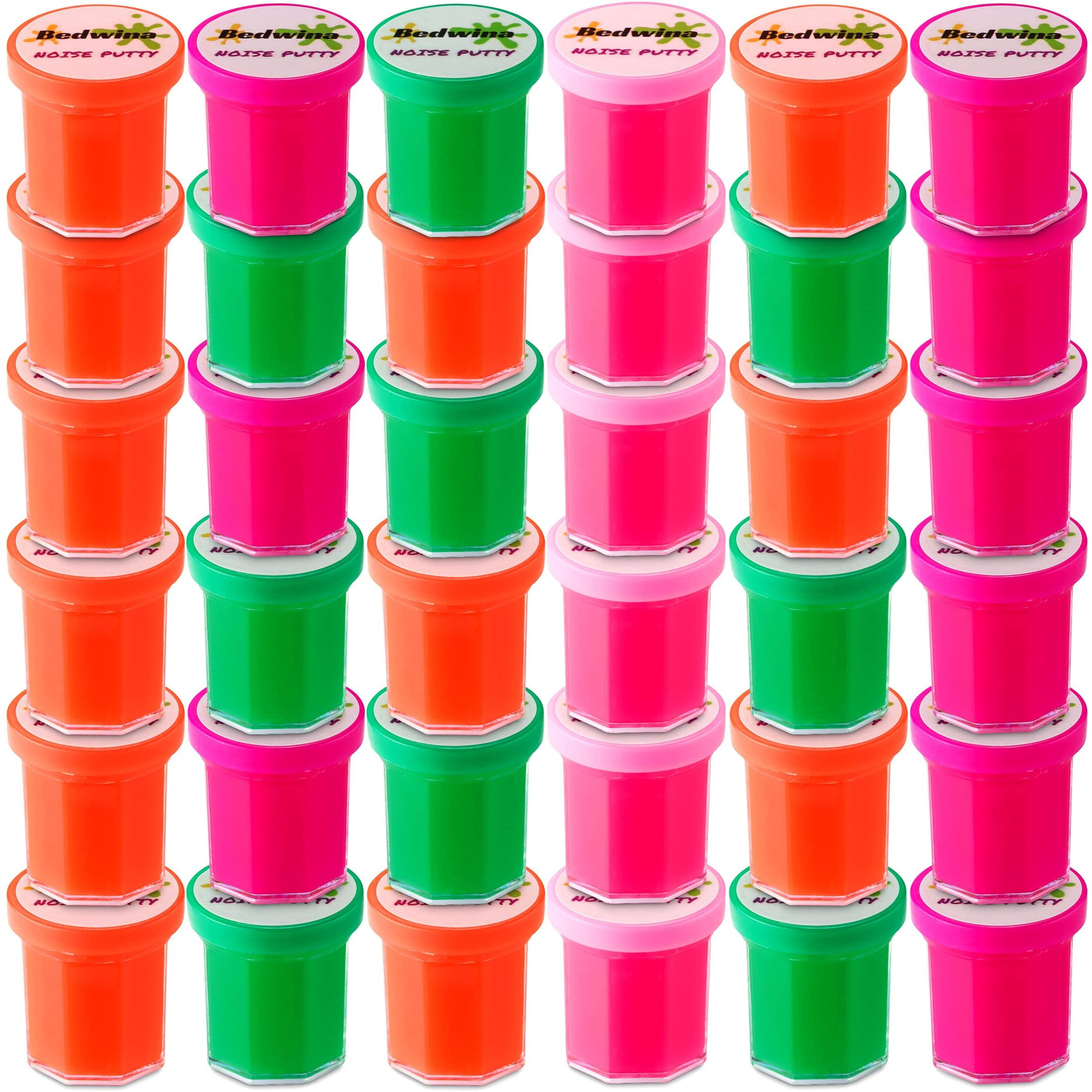 Neon Slime Squeeze Pack - 48 Mini Noise Putty Party Favors for Kids of ...