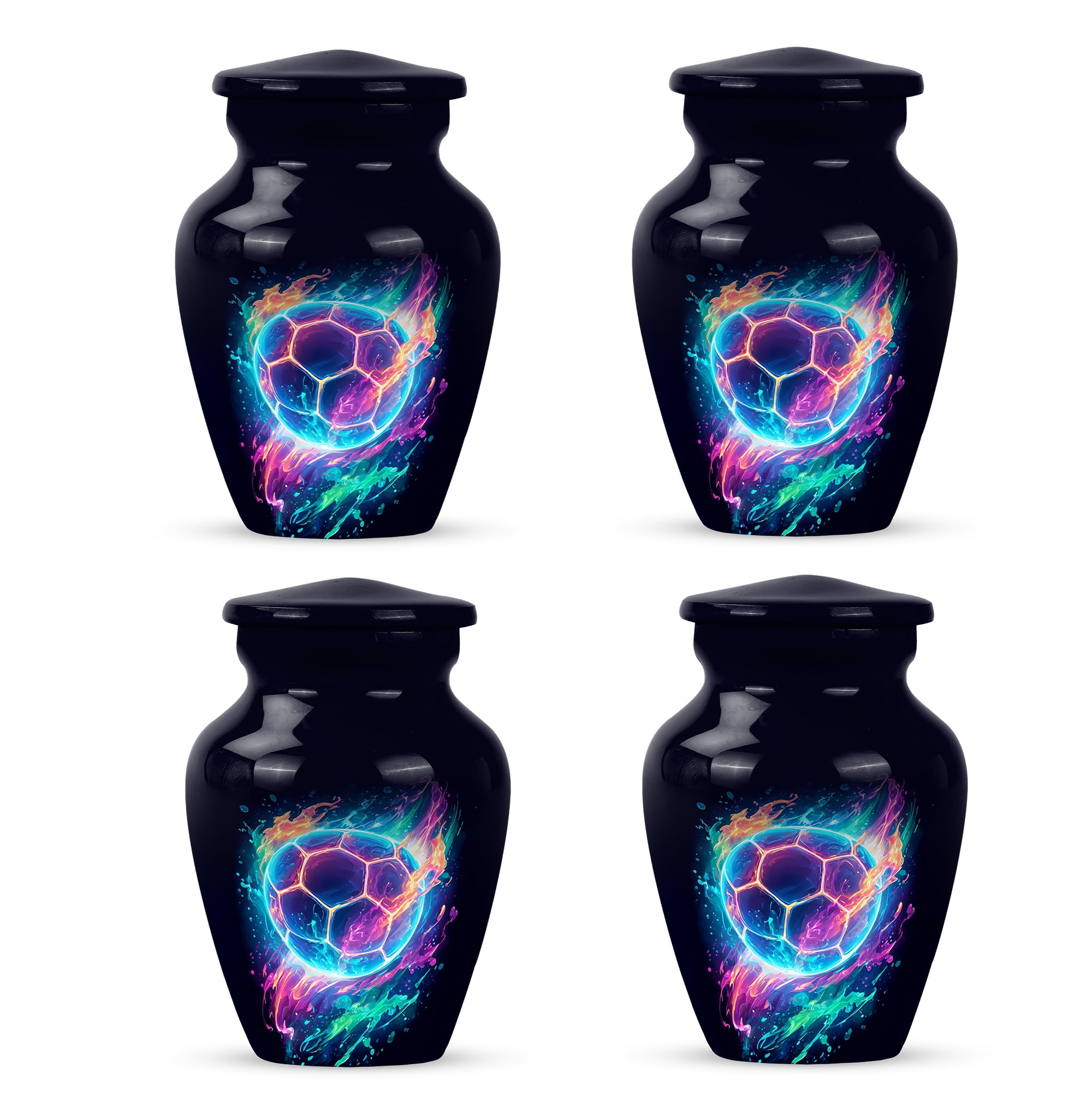 Neon Soccer Keepsake Urns , Small Cremation Urns For Ashes Adult Male ...