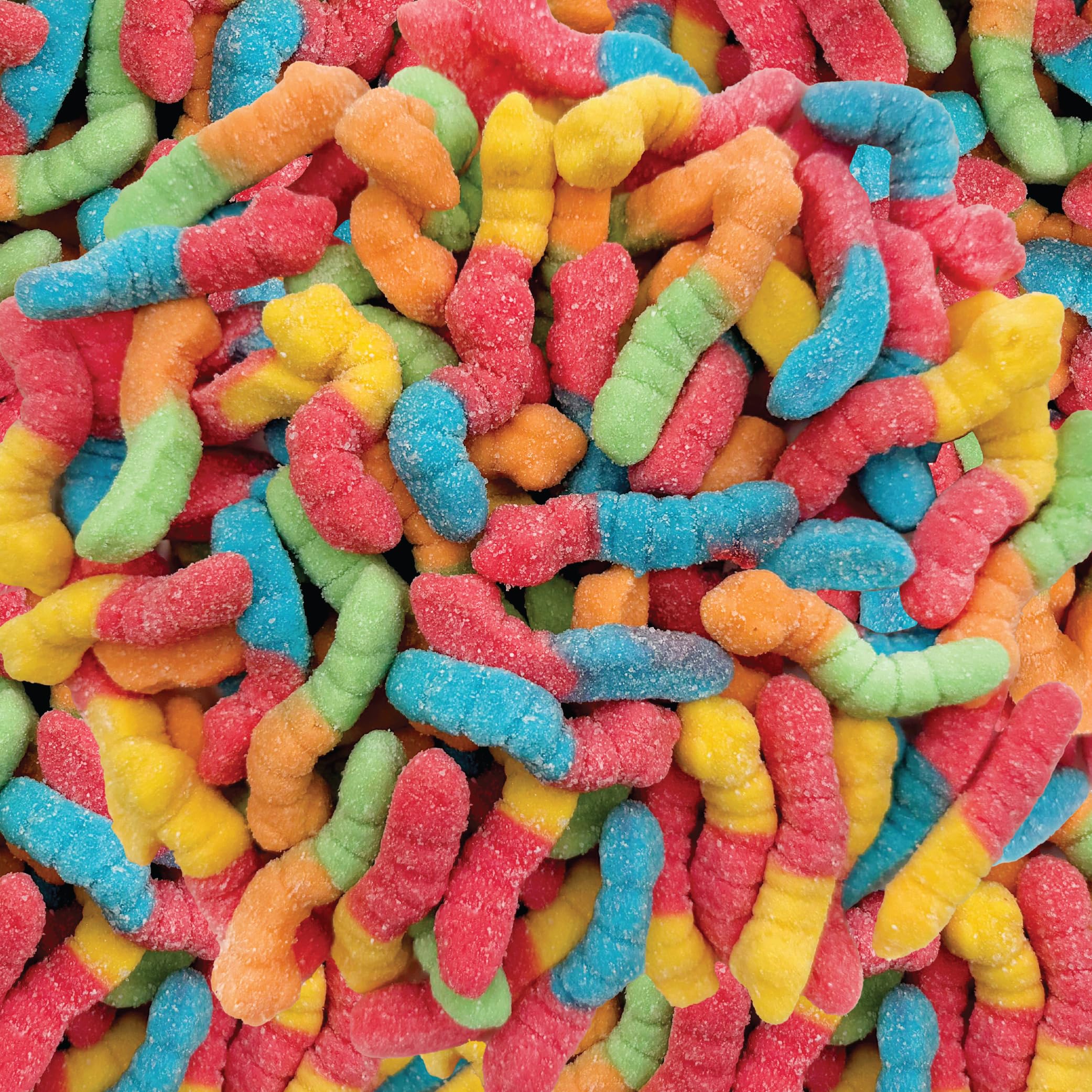 Neon Sour Gummy Worms AKF18 | 2-Pound Bag | Assorted Fruit Flavors ...