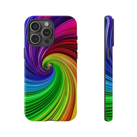 Neon Spiral Color Abstract Pattern iPhone Case 17 11 12 13 14 15 16 Pro ...