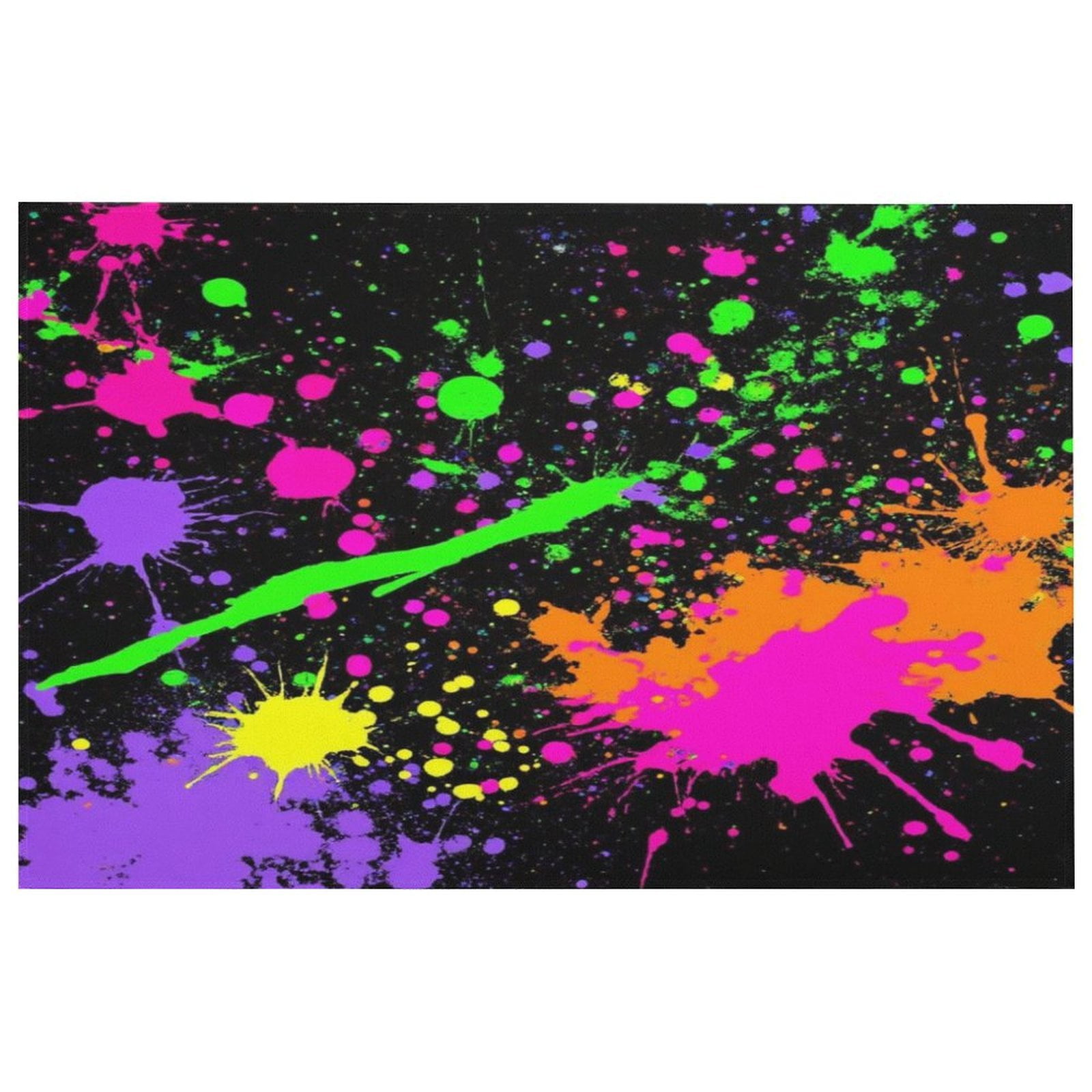 Neon Splatter Paint Adult Home Decor Bedroom Living Room Crystal Velvet ...