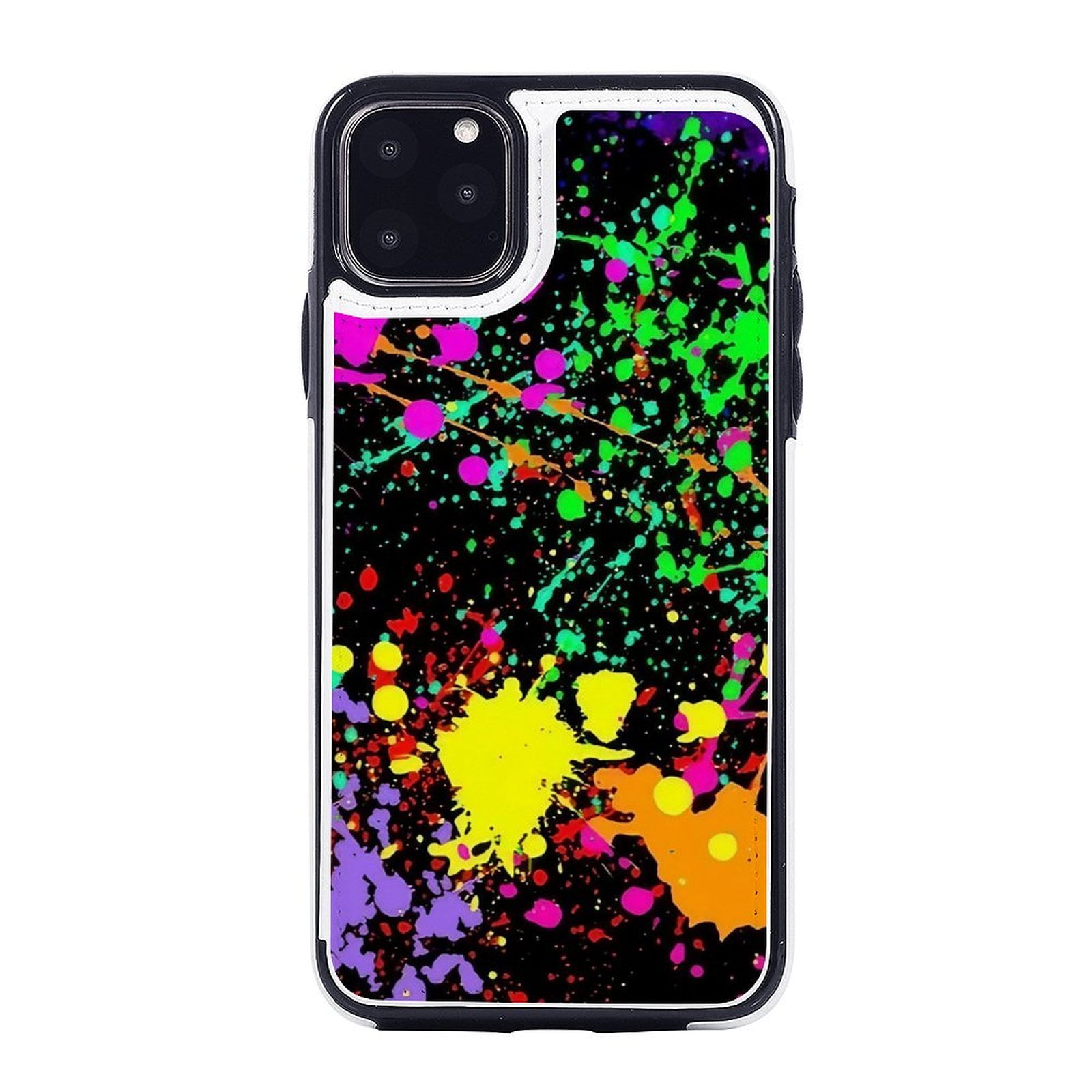 Neon Splatter Paint Leather Wallet Case for iPhone 16 15 14 13 12 11 ...