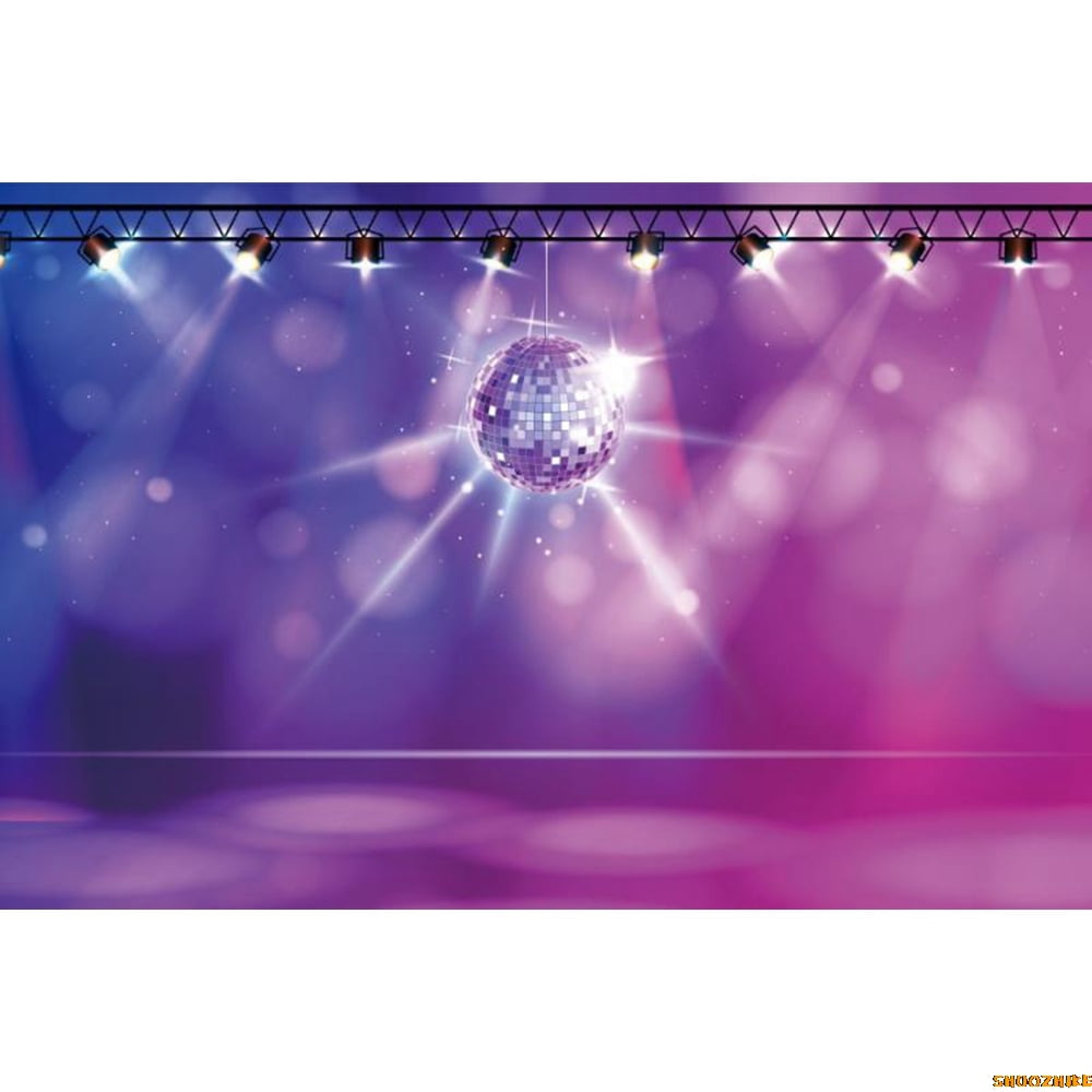 Neon Stage Backdrop Music Ball Light Rays 80s 90s Disco Hip Hop Party ...