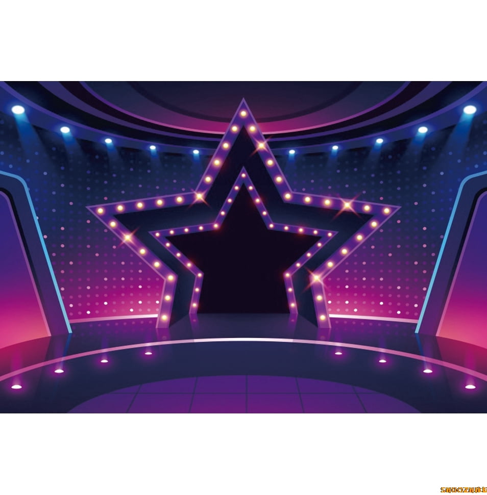Neon Stage Backdrop Music Ball Light Rays 80s 90s Disco Hip Hop Party ...