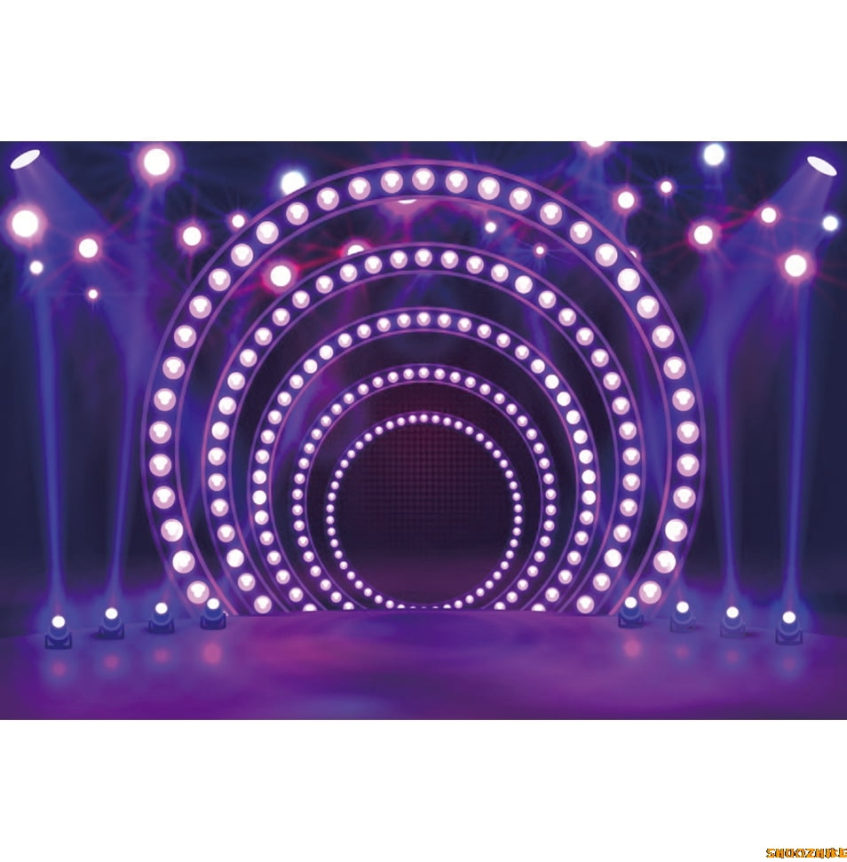 Neon Stage Backdrop Music Ball Light Rays 80s 90s Disco Hip Hop Party ...
