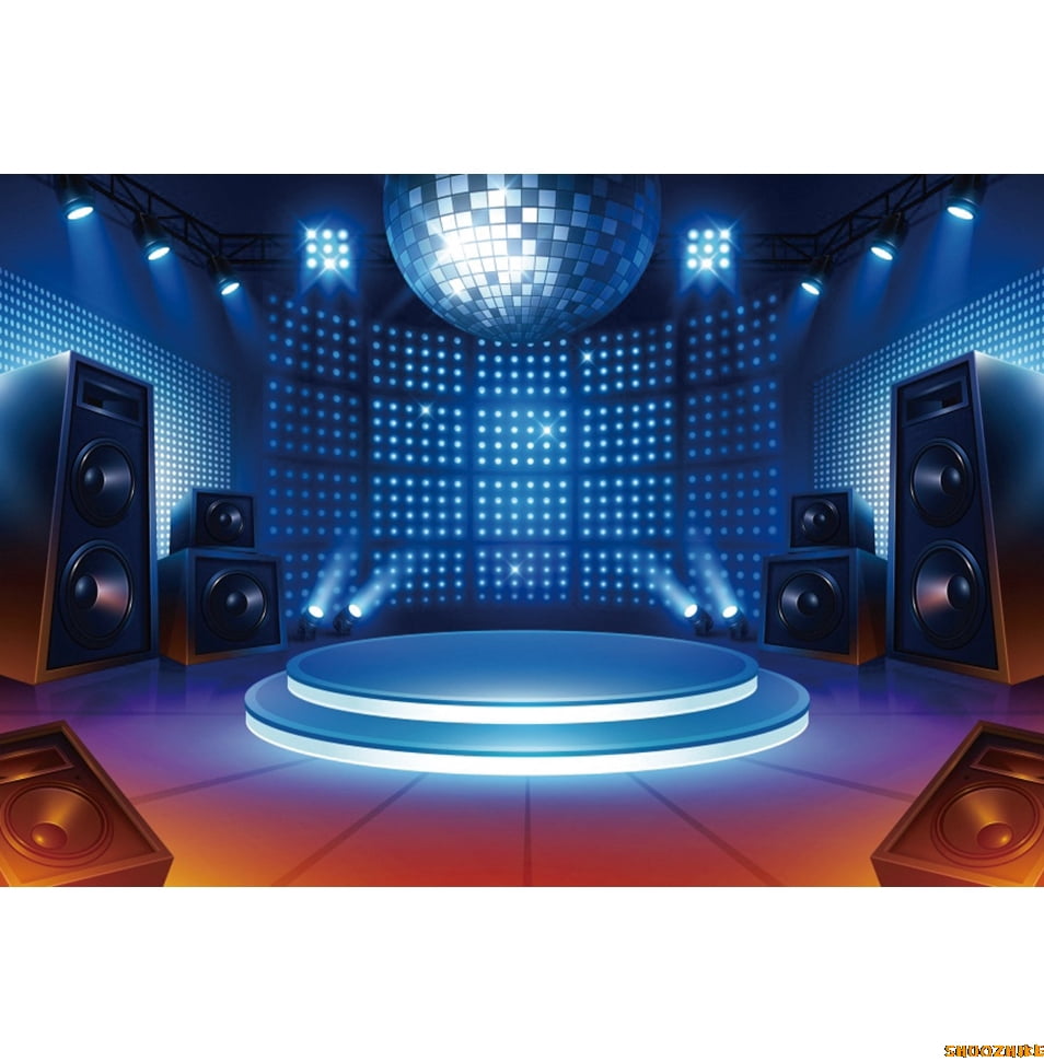 Neon Stage Backdrop Music Ball Light Rays 80s 90s Disco Hip Hop Party ...