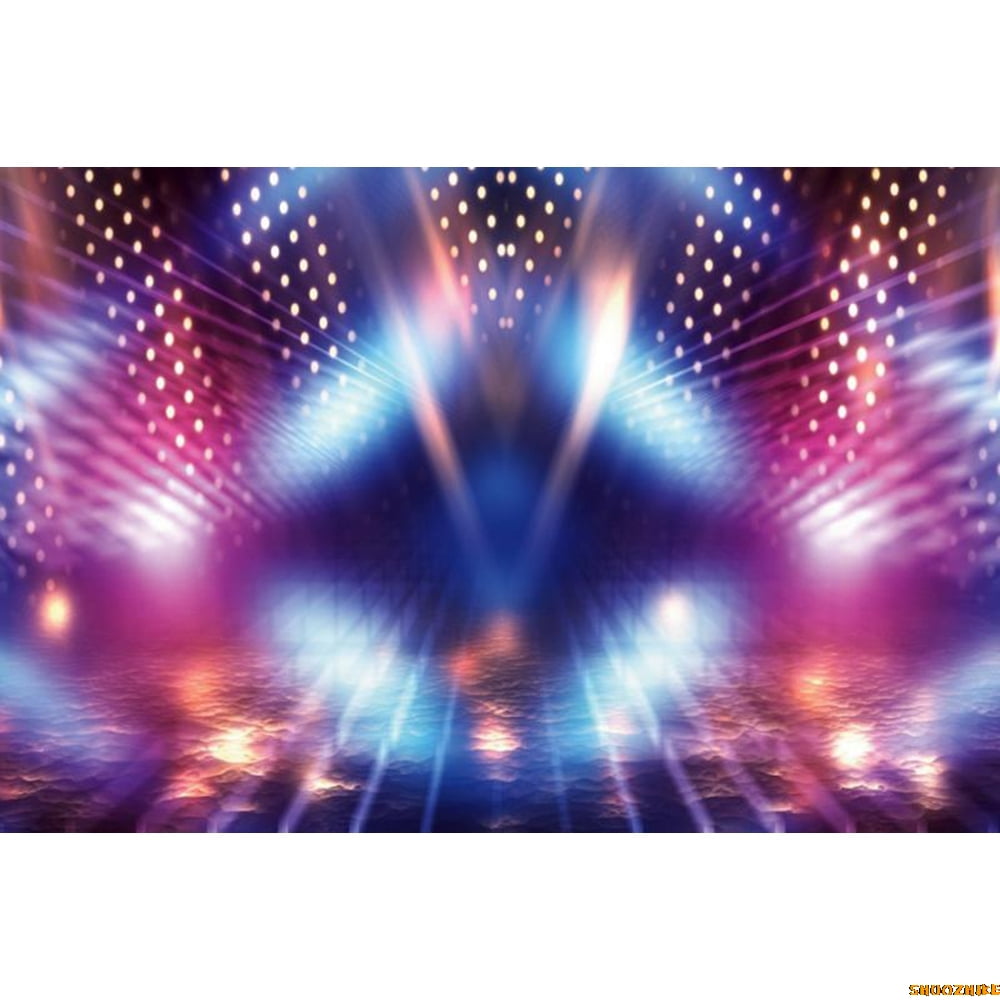 Neon Stage Backdrop Music Ball Light Rays 80s 90s Disco Hip Hop Party ...