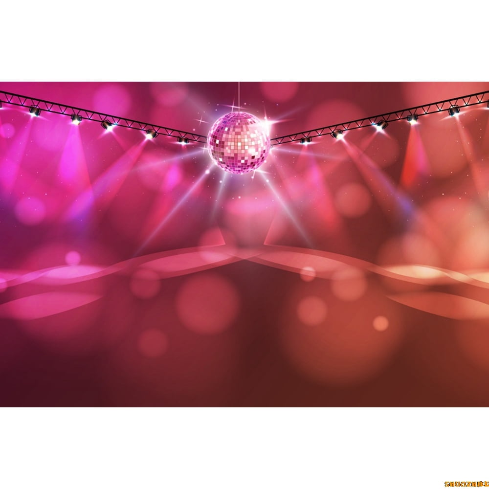 Neon Stage Backdrop Music Ball Light Rays 80s 90s Disco Hip Hop Party ...