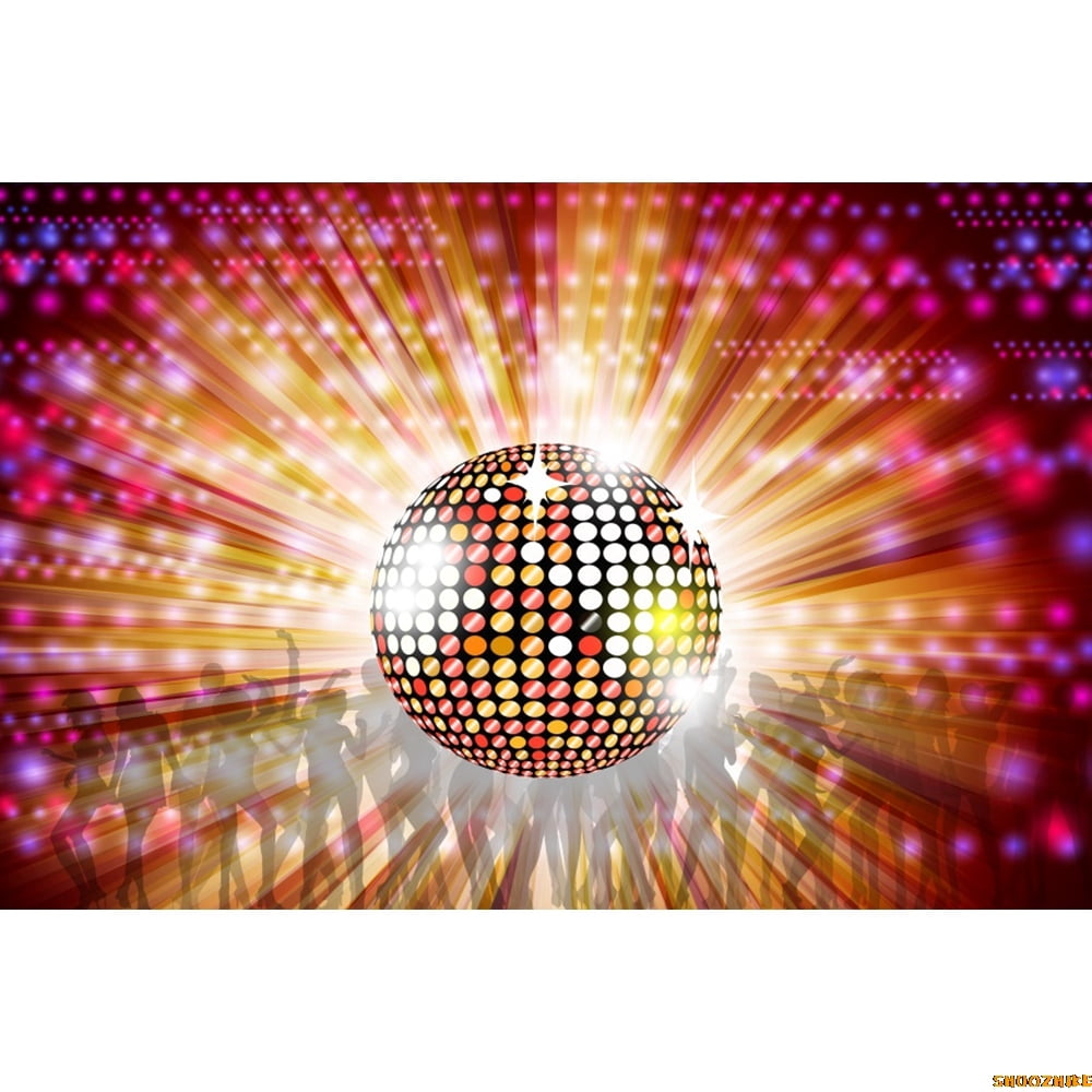 Neon Stage Backdrop Music Ball Light Rays 80s 90s Disco Hip Hop Party ...