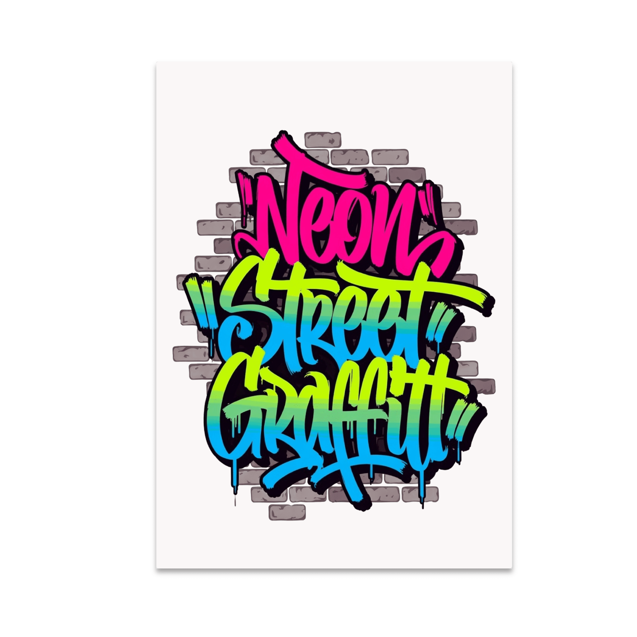 Neon Street Graffiti Art - Urban Decor Enthusiast - 13x19 Poster Print ...