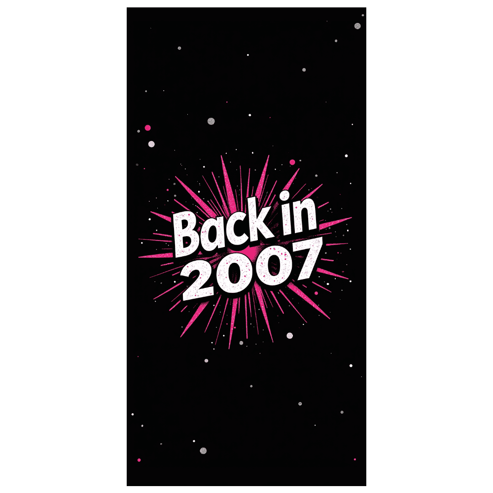 Neon Style Back In 2007 Banner Glittery Background Party Decorations ...