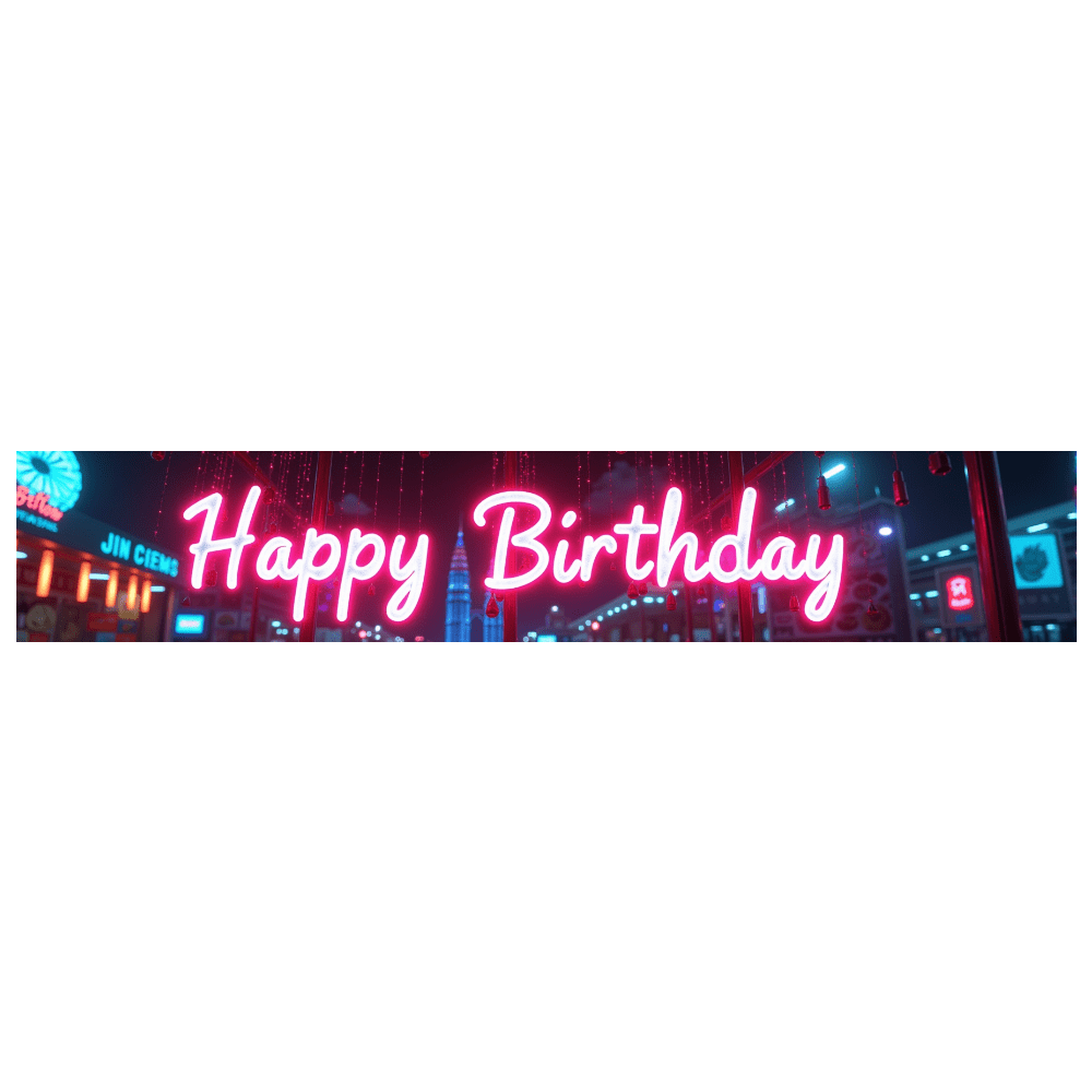 Neon Style Happy Birthday Banner Party Background Decors Photography ...