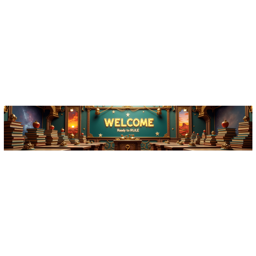 Neon Style Welcome Banner with Ready to Rule Text Background Party ...