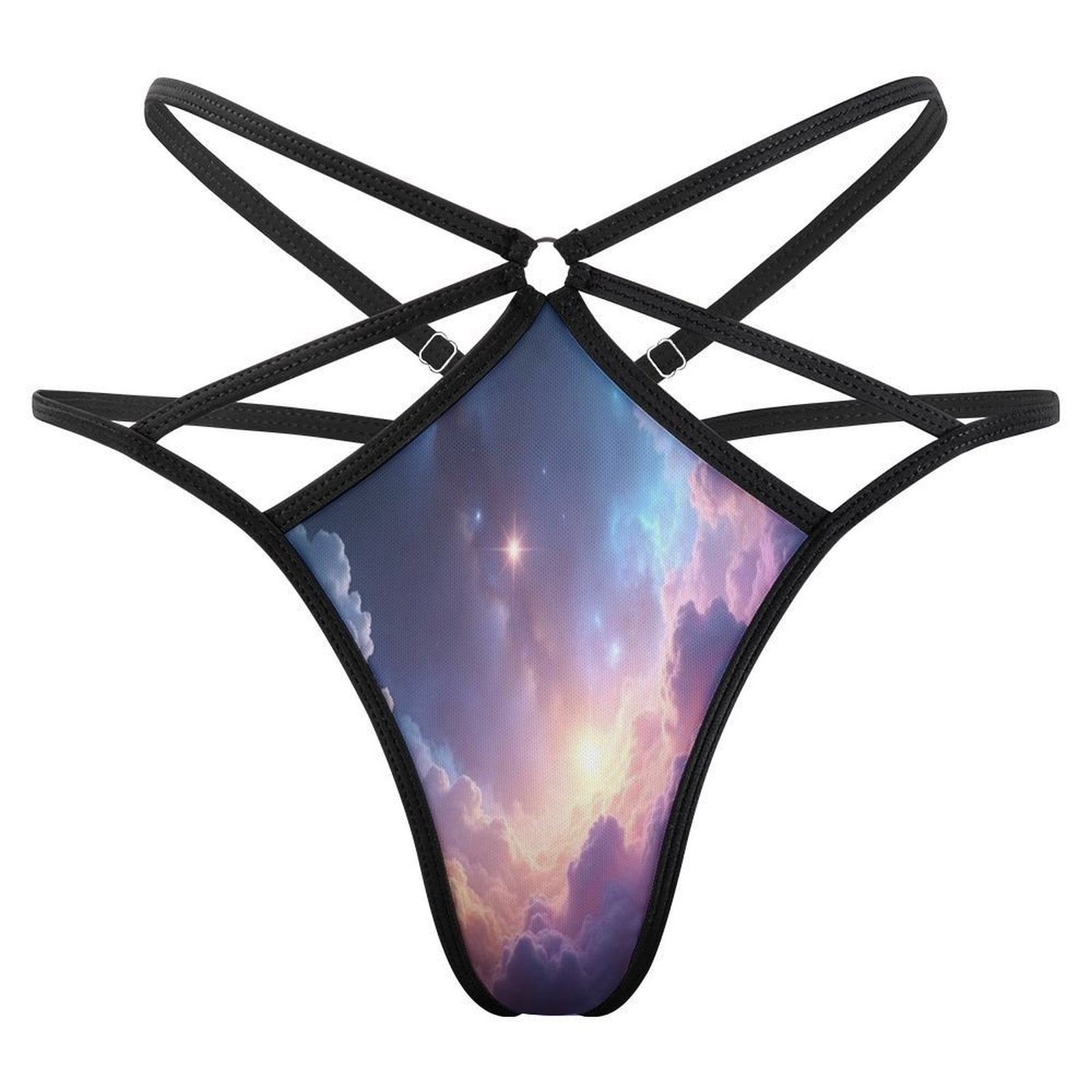 Neon Summer Starry Sky Open Type Women's Panties Crotch Opening G ...