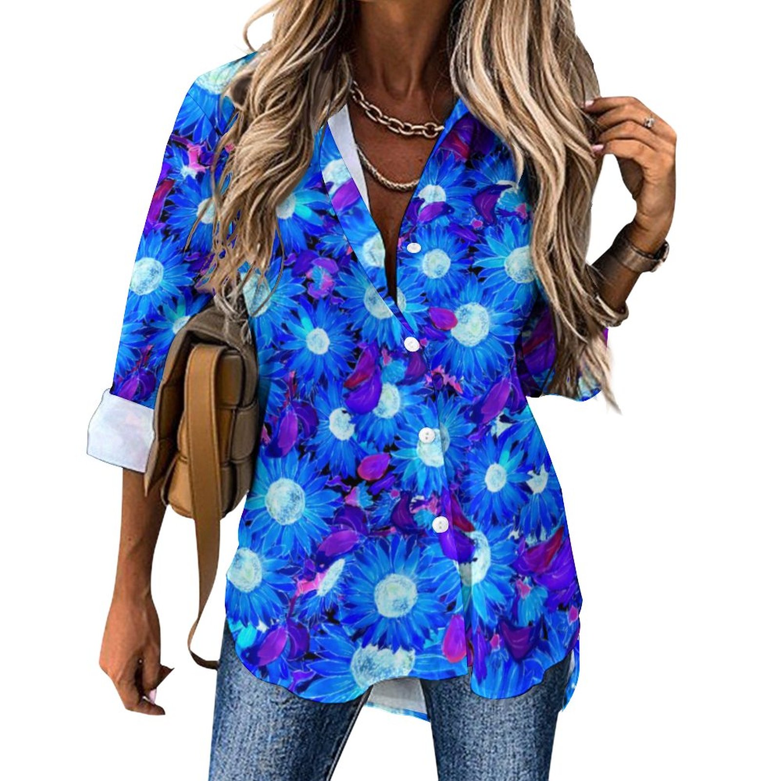 Neon Sunflower Loose Blouse Bold Modern Art Street Wear Oversize ...