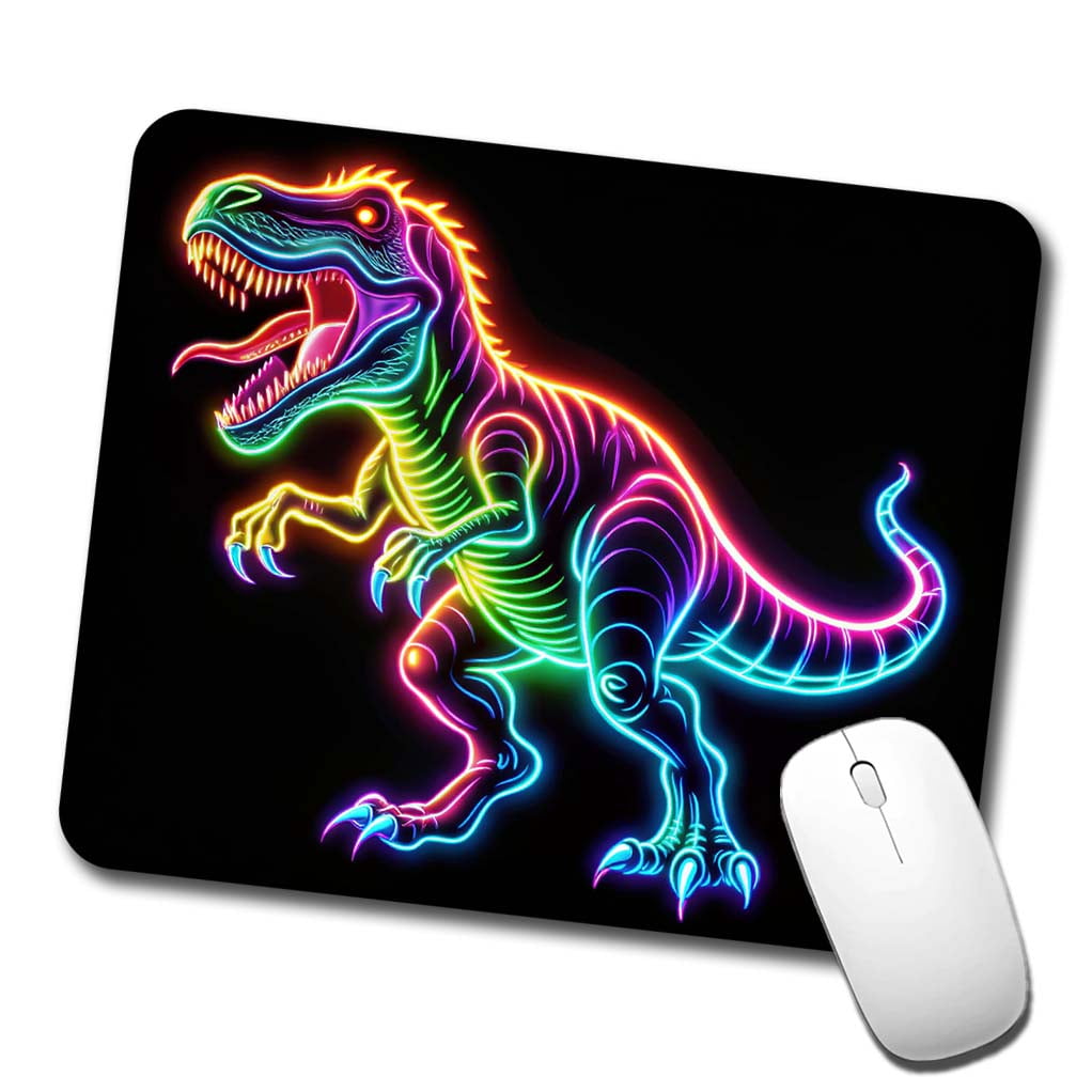 Neon T-Rex Dinosaur Mouse Pad Low Profile Gaming Mat - Walmart.com