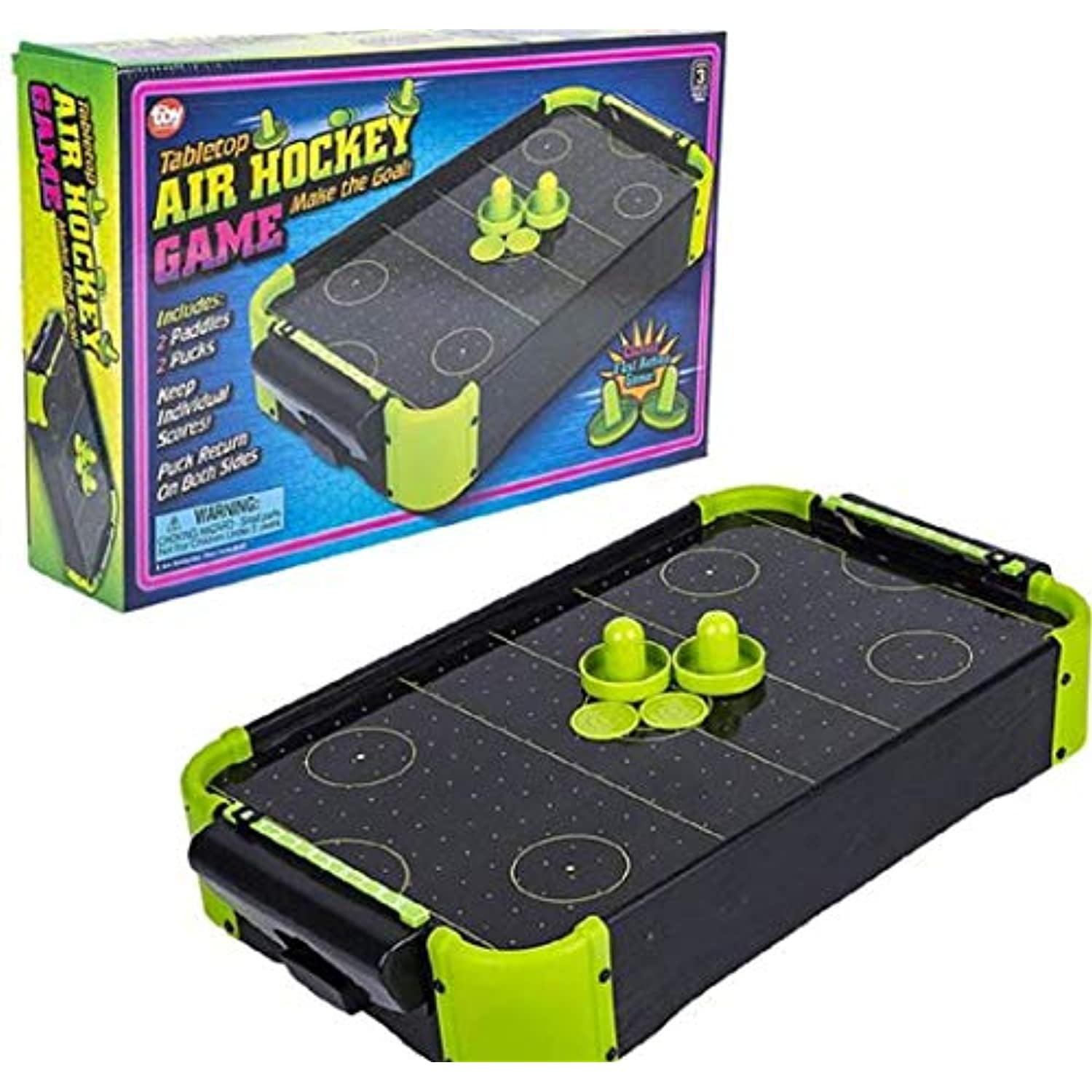 20"x12.25" NEON WOODEN TABLETOP AIR HOCKEY GAME - Walmart.com