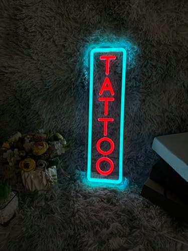 Neon Tattoo Sign (SUPER LARGE - 31x9'') 12V Adapter-Tattoo Neon Sign ...