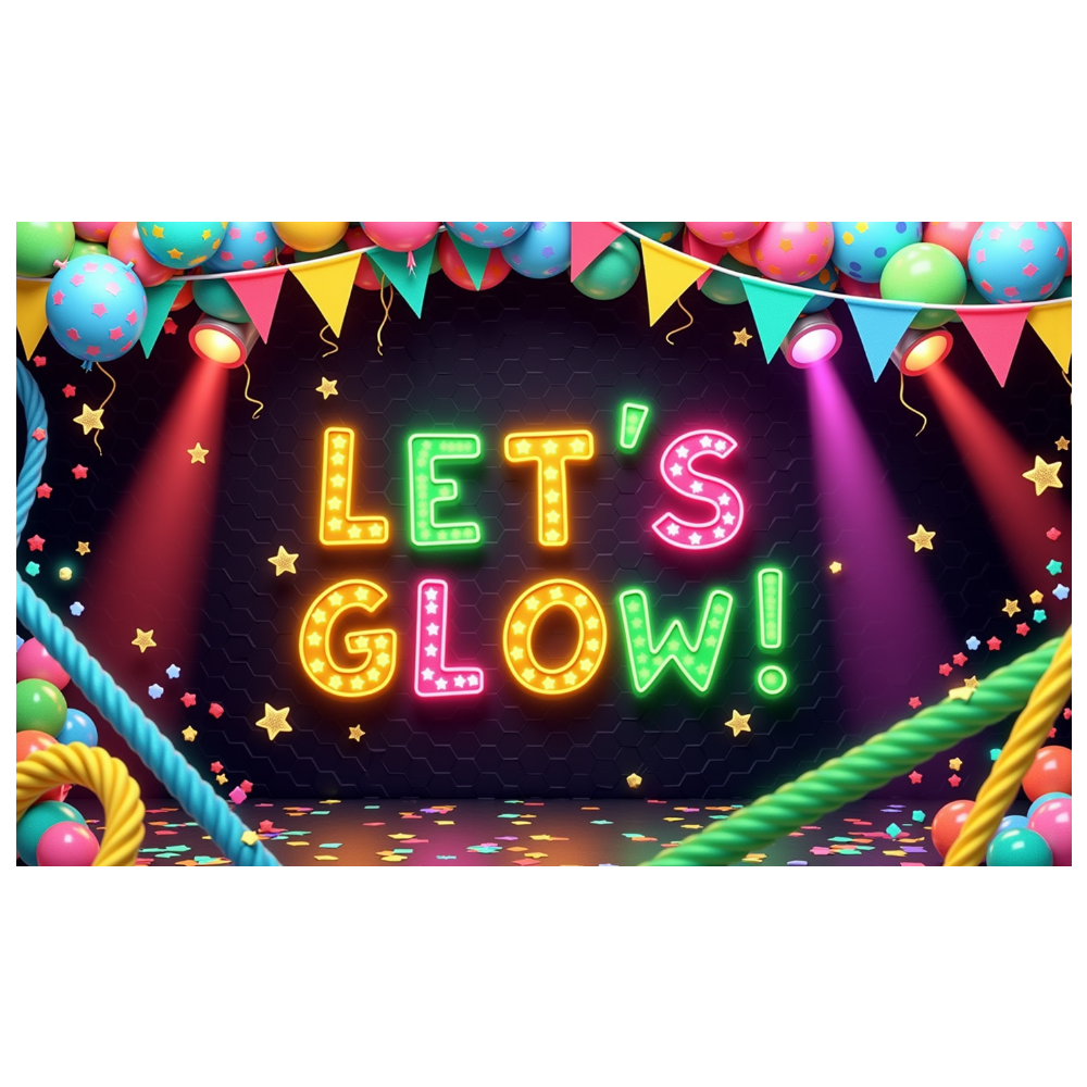 Neon Theme Glow Party Banner Colorful Design for Dance Party Indoor ...
