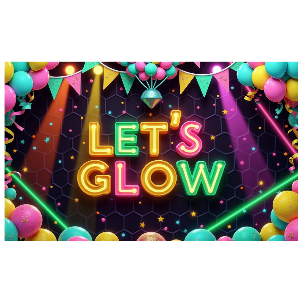 Neon Theme Glow Party Banner Colorful Design for Dance Party Indoor ...