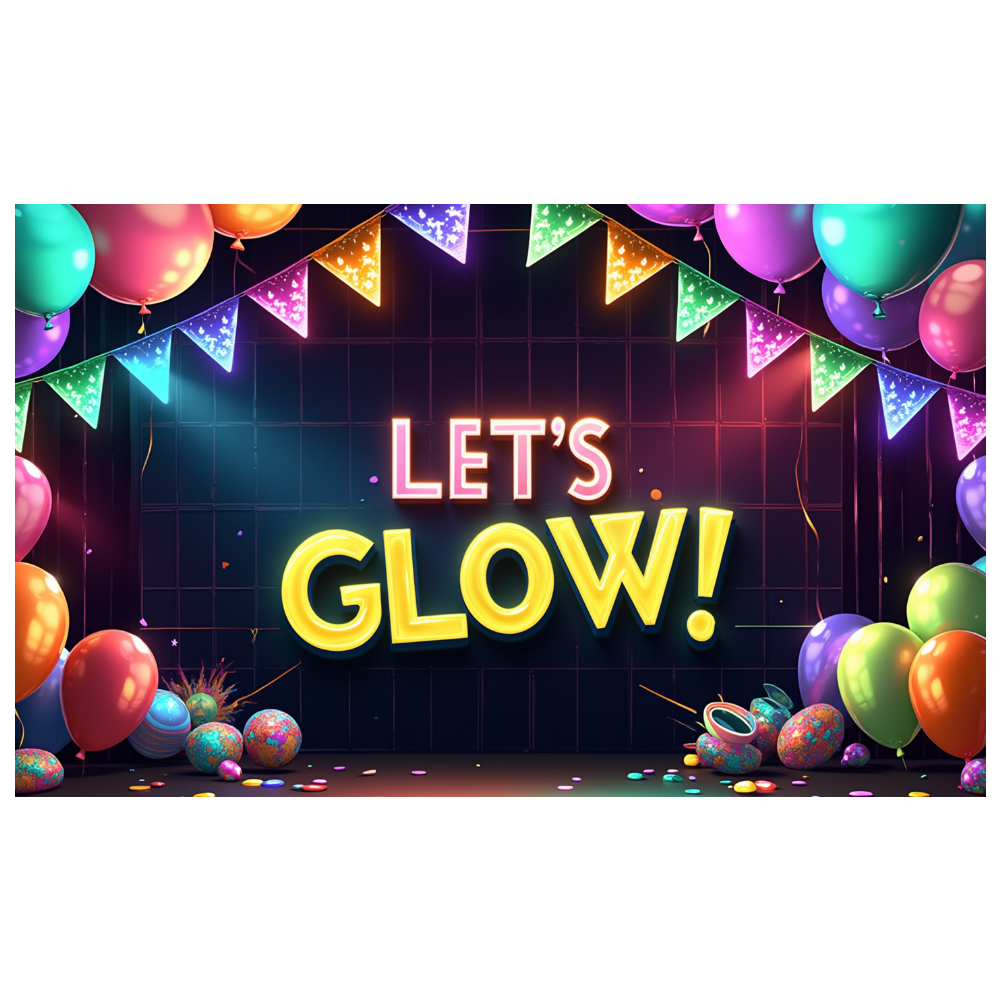 Neon Theme Glow Party Banner Colorful Design for Dance Party Indoor ...