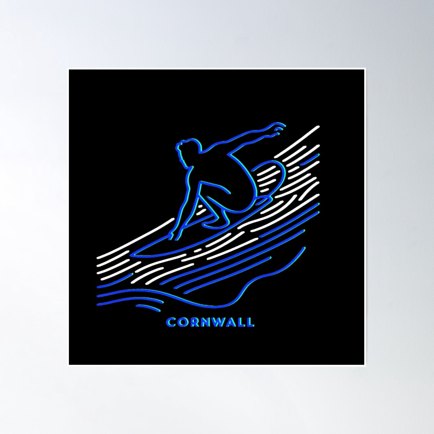 Neon Tide: Surfing The Crest Of Cornwall'S Waves Poster Wall Art ...