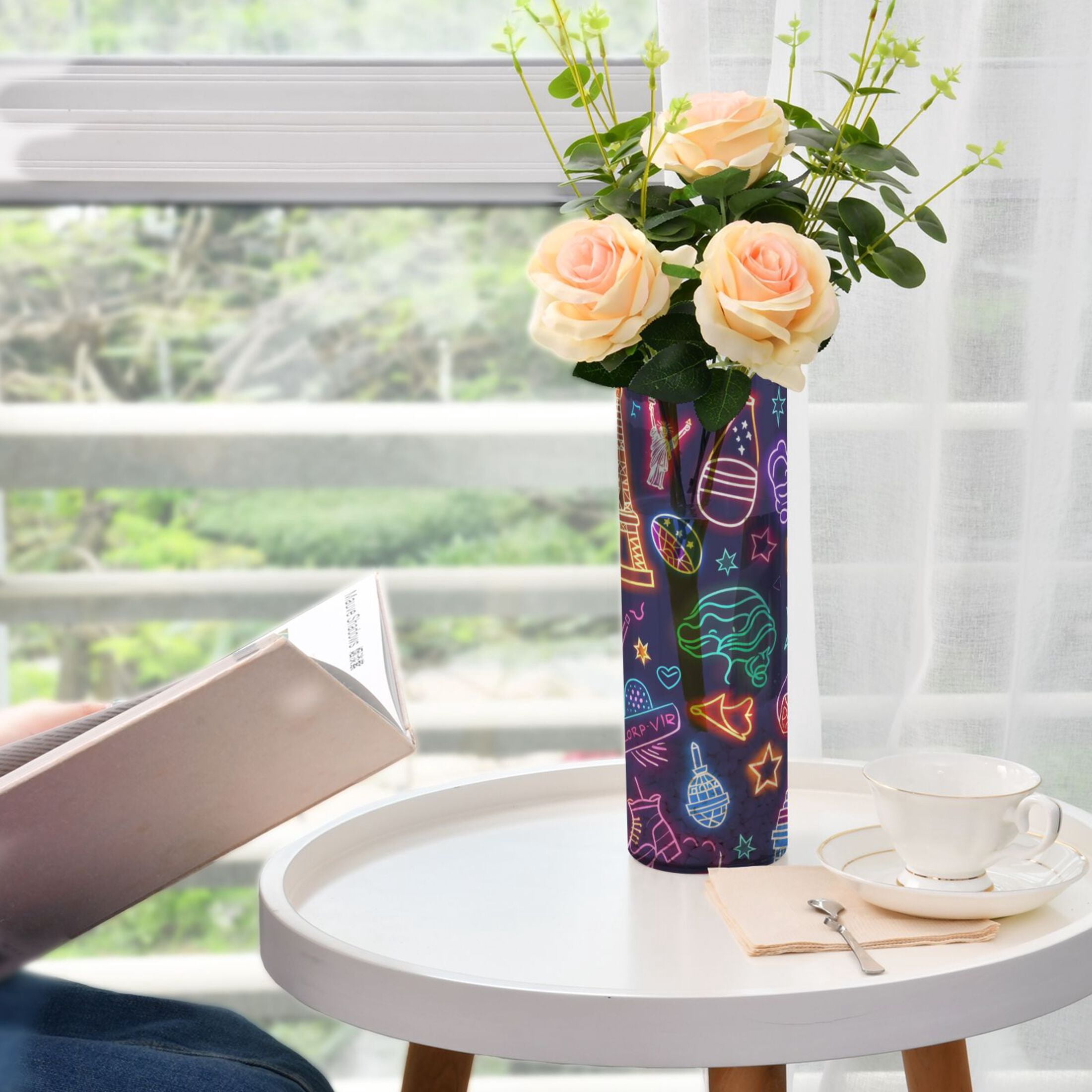 Neon Tower Star Shoescake Flower Vase 11.8x3.9 inch Vases Clear Non ...