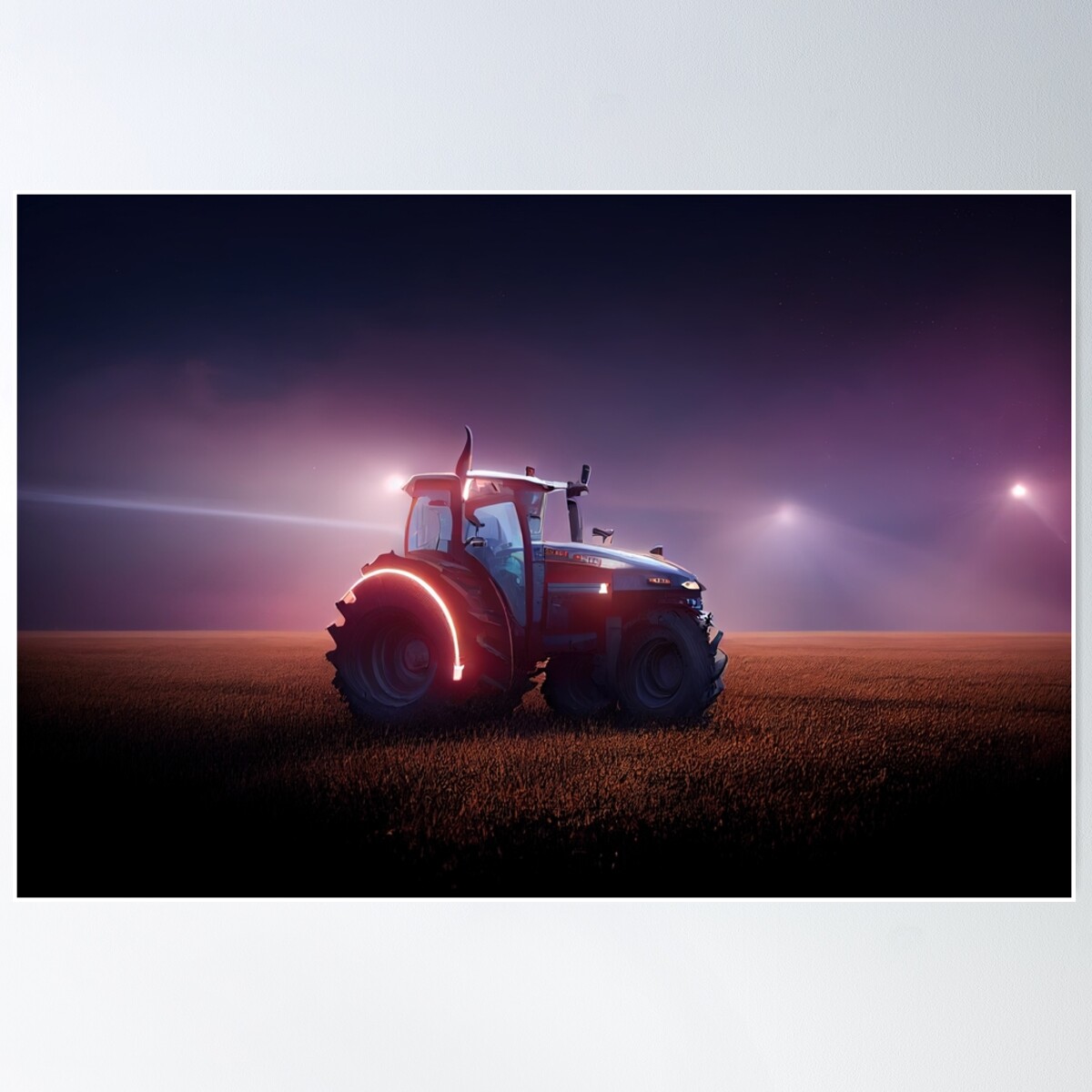 Neon Tractor Poster Wall Art, Modern Wall Decor, 12x18 UNFRAMED ...