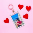 Neon Transparent Acrylic ID Card Holder with Keychain for Office Driver ...