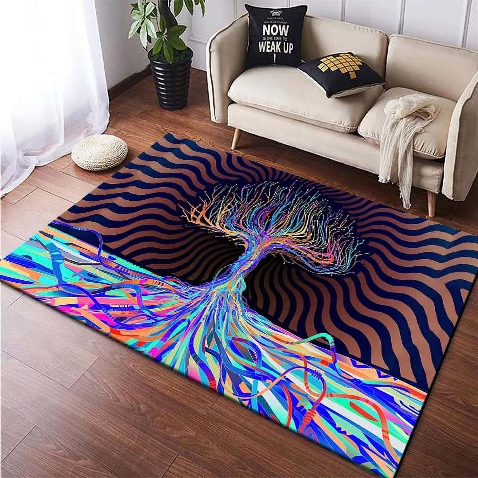 Neon Tree of Life Nature Energy Magic Carpet for Living Room Home r ...